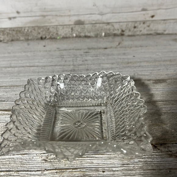 Accents | Gorgeous Antique Diamond Cut Glass Pattern Small Wavy Bowl ...